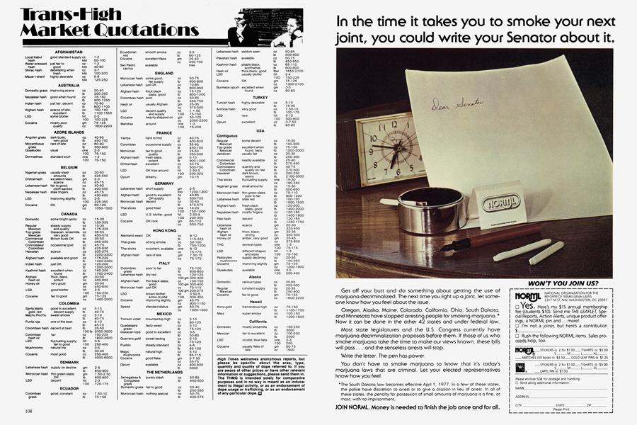 Trans-High Market Quotations | High Times | June '77