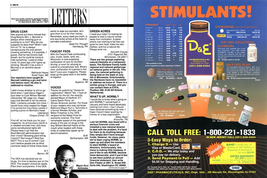 LETTERS | High Times | JUNE 1990