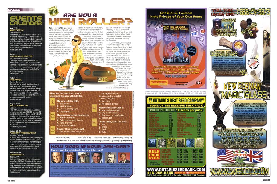 EVENTS CALENDAR | High Times | JUNE 2005